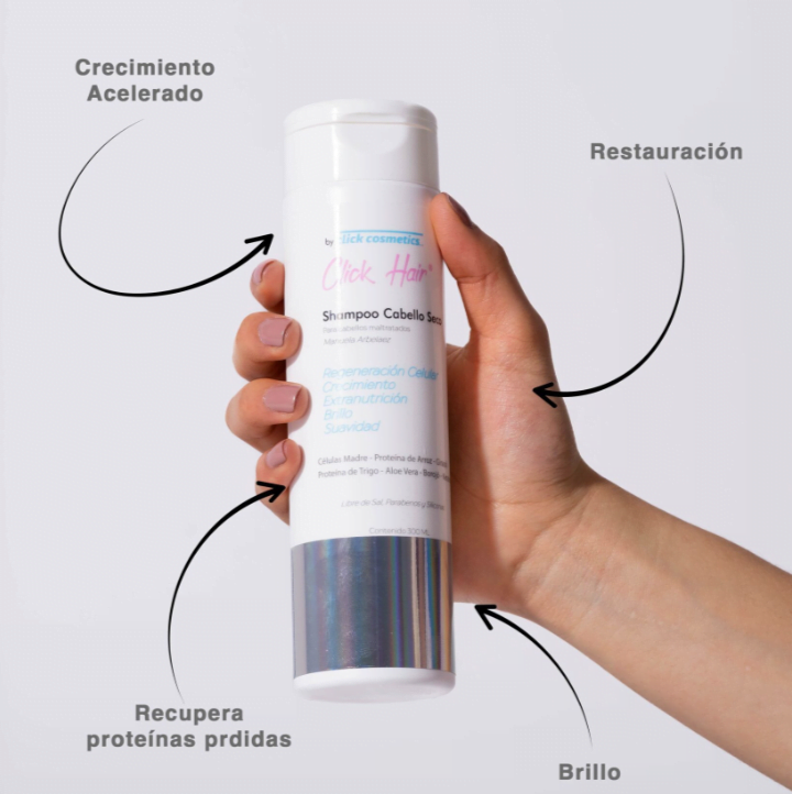 Shampoo cabello seco Click Cosmetics 300 ml - Dulce afro