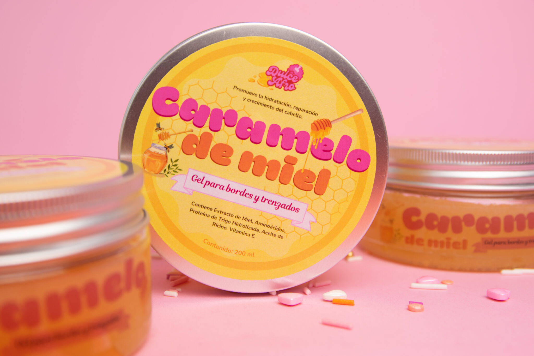 Caramelo de Miel 200 ml - Gel para bordes y trenzado - Dulce afro